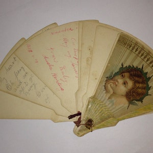 Antique, Circa 1880s Victorian Paper Fan With HANDWRITTEN Notes - Etsy