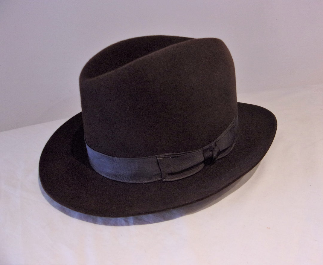 Swank Vintage Men's Brown Felt Fedora Small Extra Small Size French ...