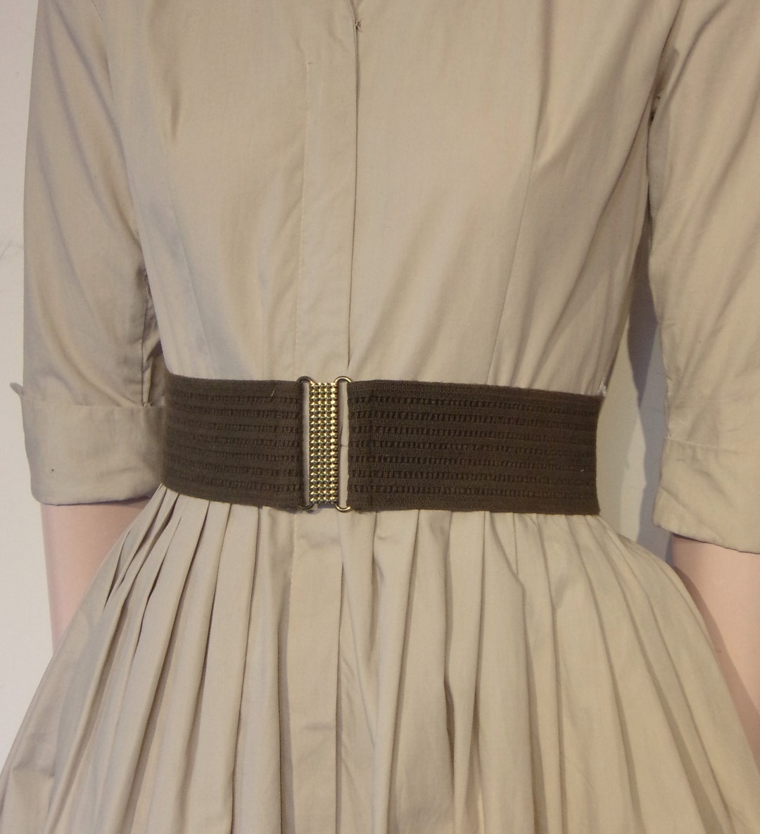Cool 1950s Olive Green Elastic Cinch Belt Medium Size - Etsy