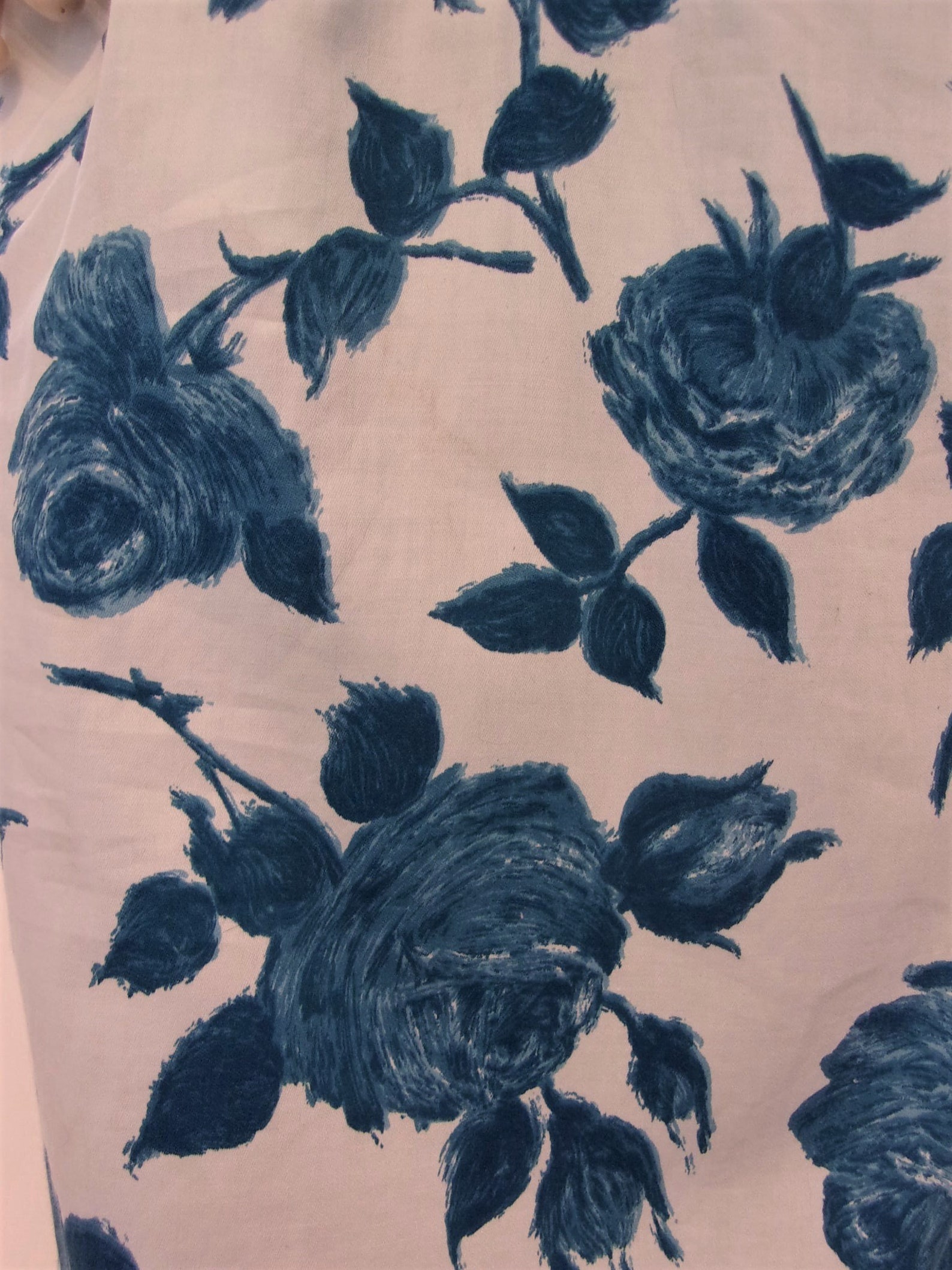 Fabulous 1950s Blue Roses Print Wiggle Dress W/bolero Waist 24 | Etsy