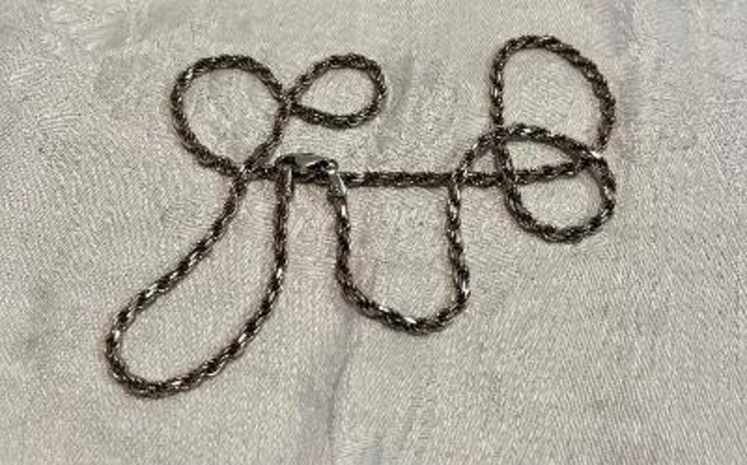 Sterling Silver 925 Italy Rope Necklace. 24 Inches. Excellent Condition ...