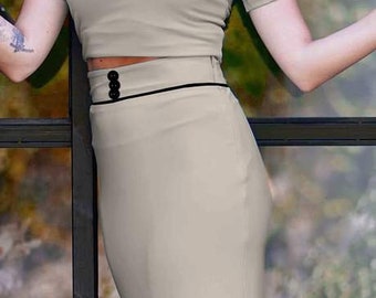 Women's Button Back Line Skirt Classic Skirt Pure - Etsy