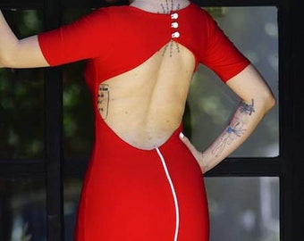 Back Button Dress - Etsy