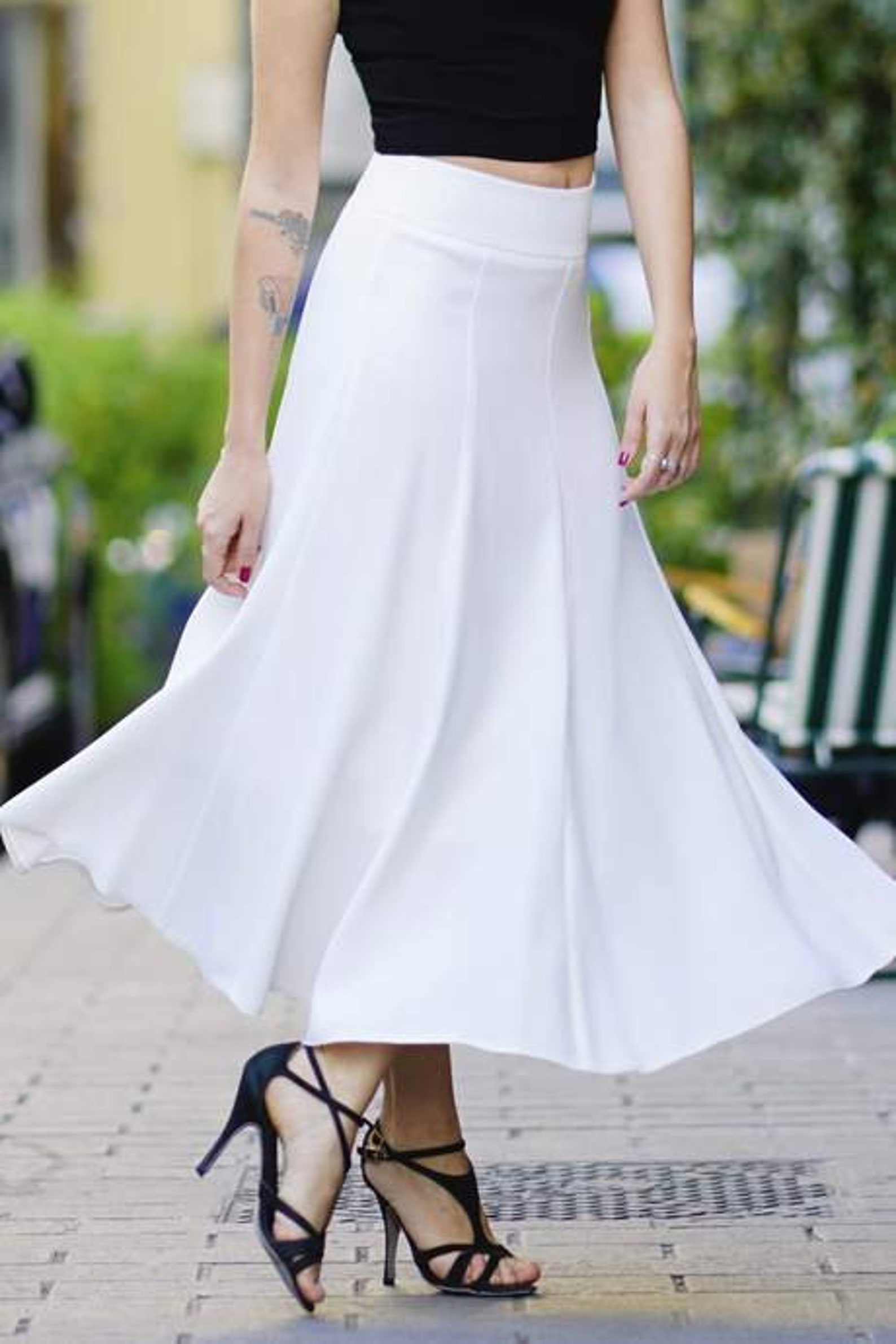Flared Skirt Series 8 Pieces Flared Skirt 6 Senses Flared Skirt White ...