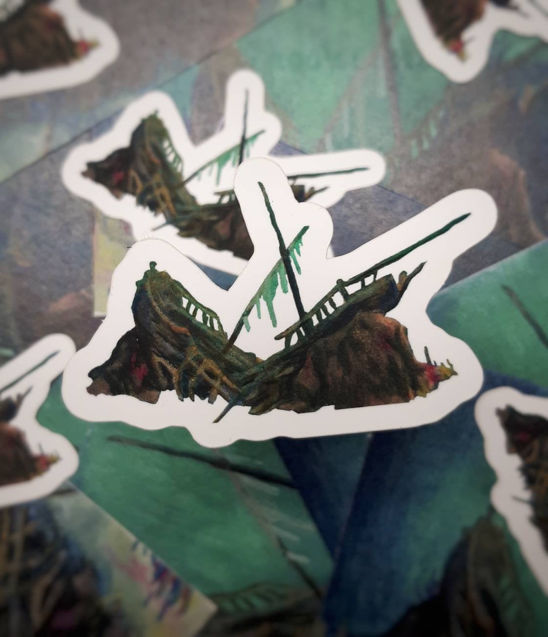 Sunken Shipwreck Art Sticker - Etsy