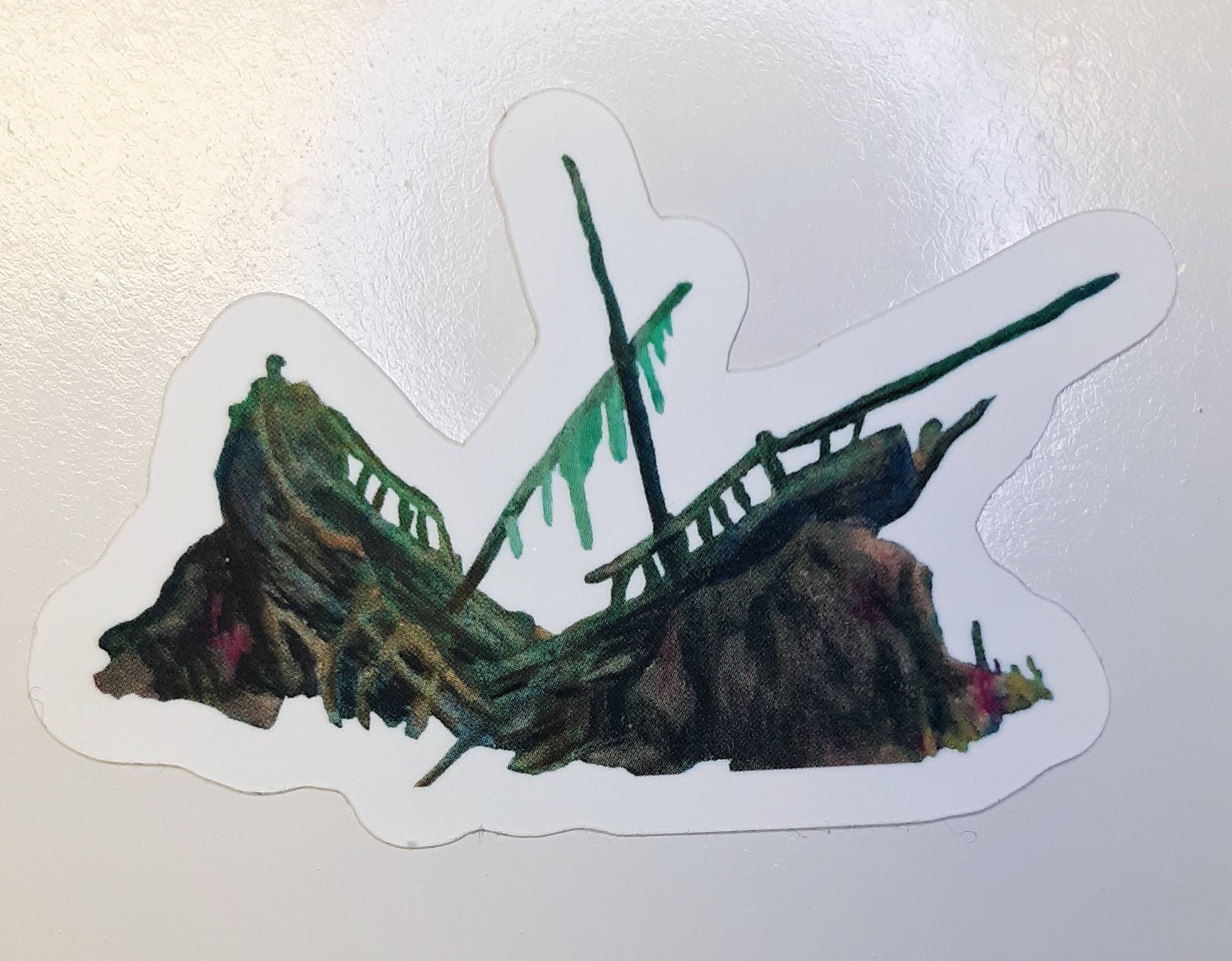 Sunken Shipwreck Art Sticker - Etsy