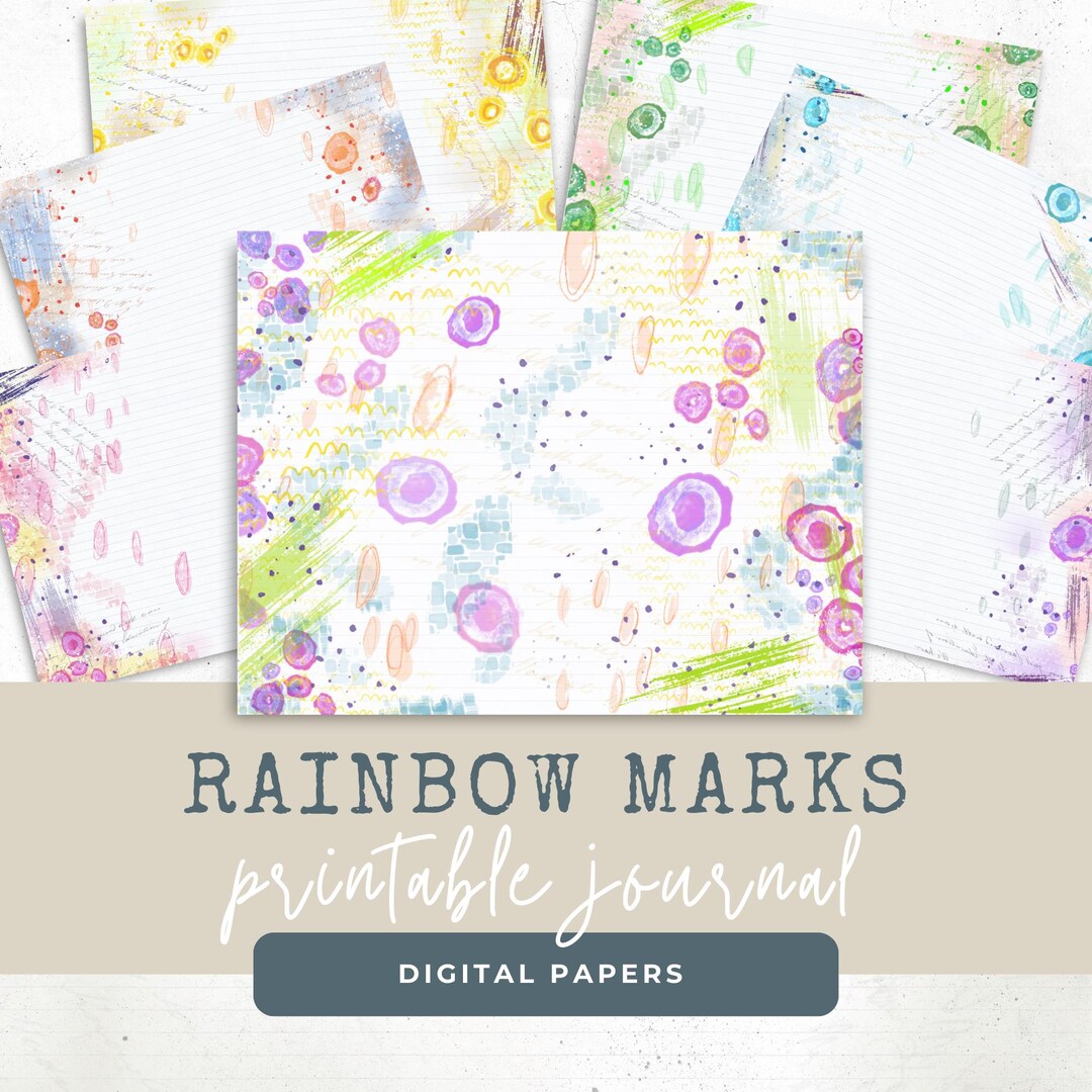 Rainbow Marks Junk Journal Pages: Art Journaling Ephemera (digital ...