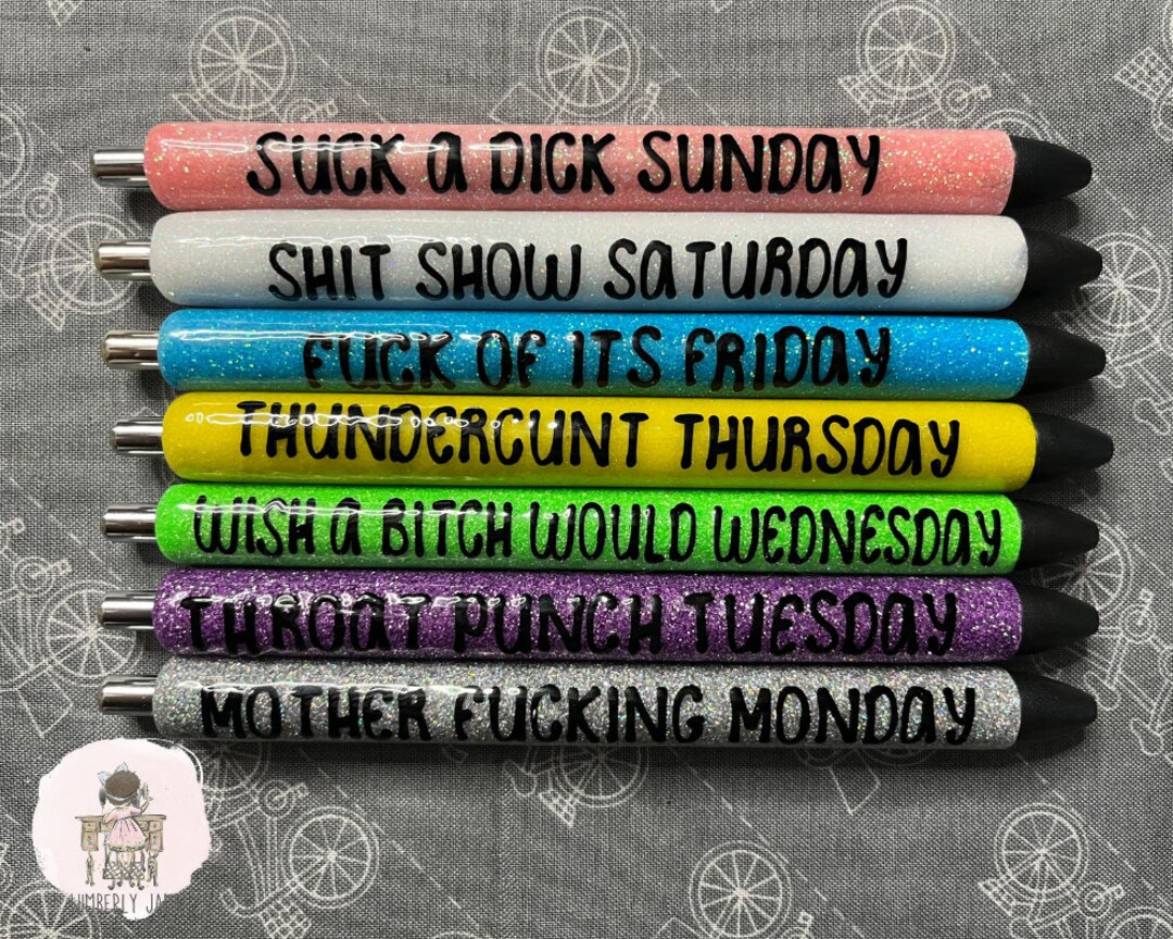 Days of the Week Glitter Pens, Weekday Glitter Pens, Epoxy, Resin ...