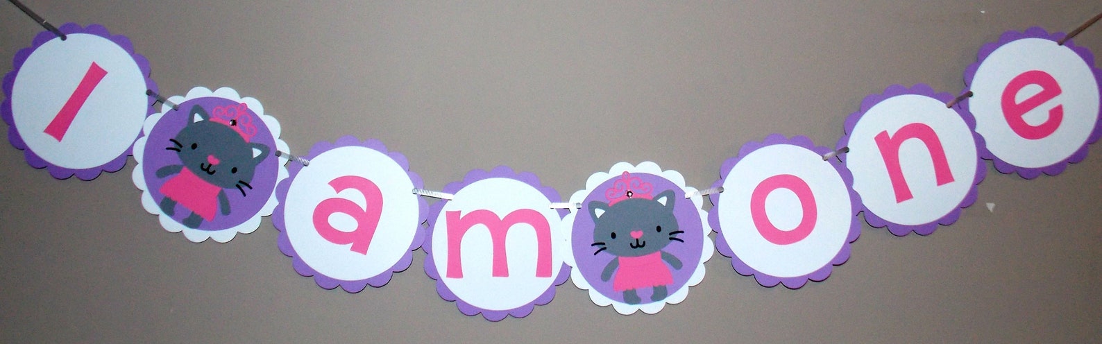 Princess Kitty Birthday Banner/ Princess Kitty I am one | Etsy