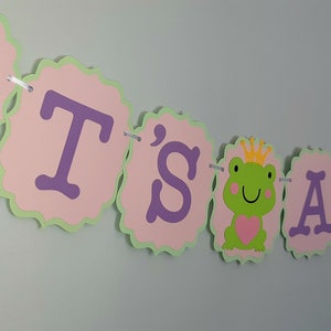 Frog Banner/ Frog Baby Shower Banner/ Frog Prince/ Frog Princess/ Girl ...
