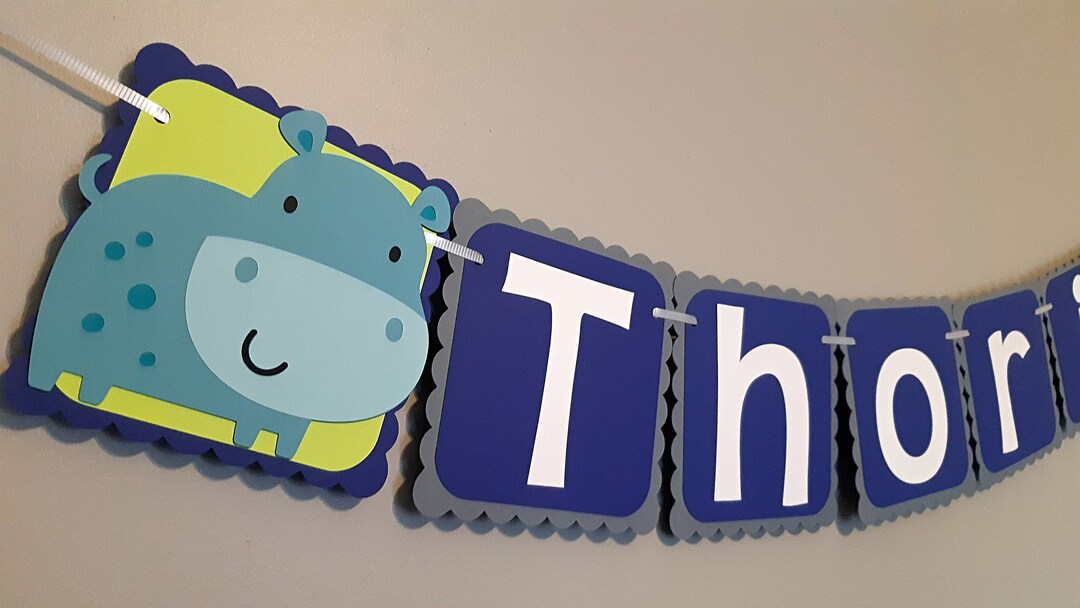 Hippo Party Banner/ Hungry Hippo/ Hippo Birthday Decor/ Hippo Birthday ...