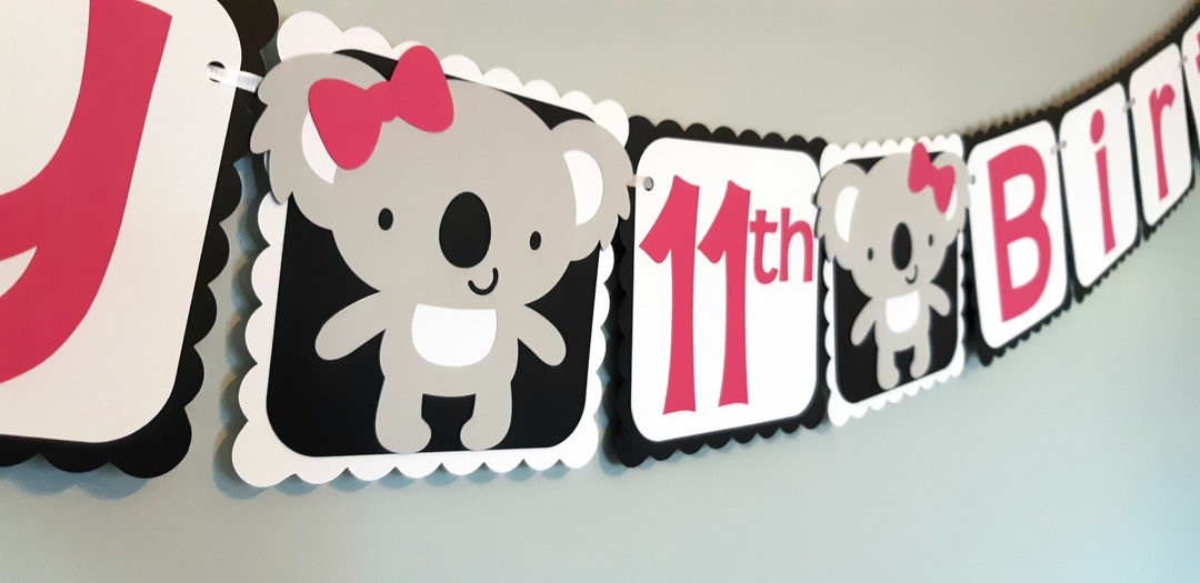 Koala Banner/ Baby Koala Banner/ Girl Koala Birthday Banner/ Koala Bear ...