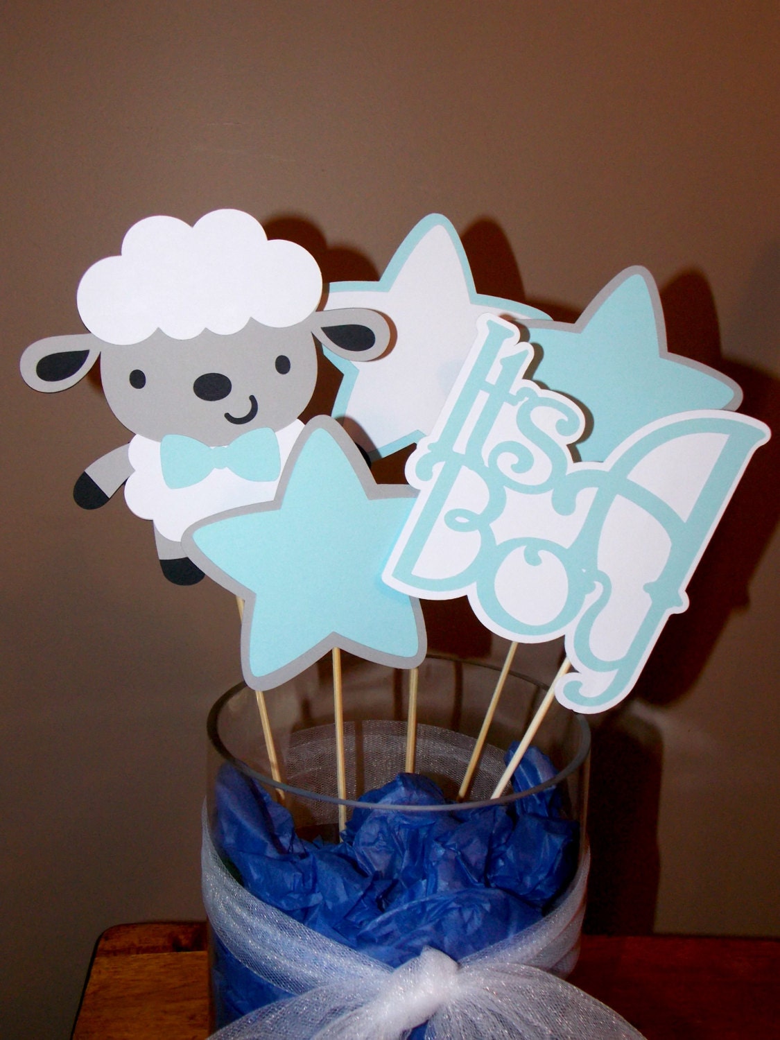 Lamb Baby Shower Centerpieces/boy Lamb Centerpieces/ Lamb Baby Shower ...