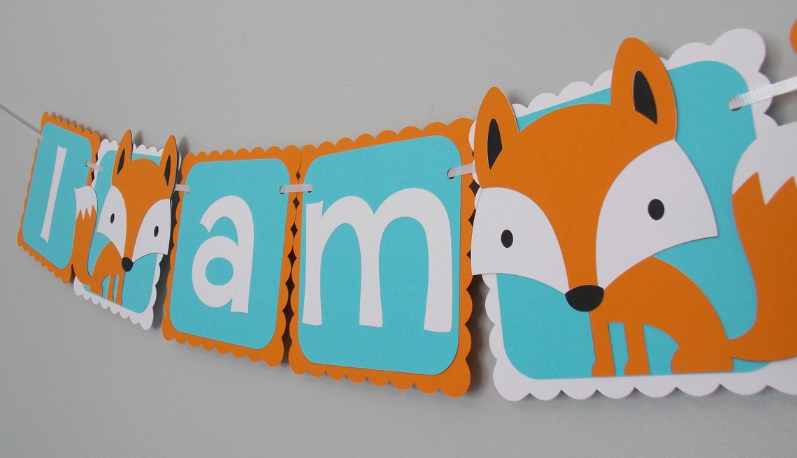 Fox Birthday Banner/ Wild One Fox/ Woodland Banner/ Fox Party | Etsy Canada