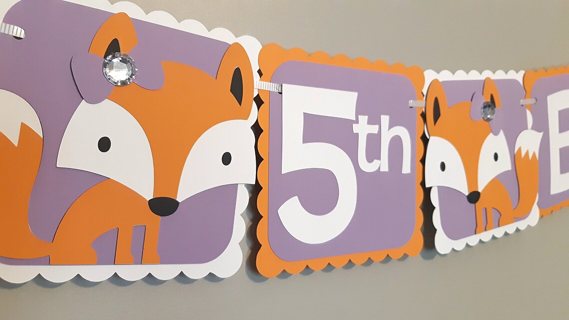 Fox Birthday Banner/ Wild One Fox/ Woodland Banner/ Fox Party | Etsy Canada