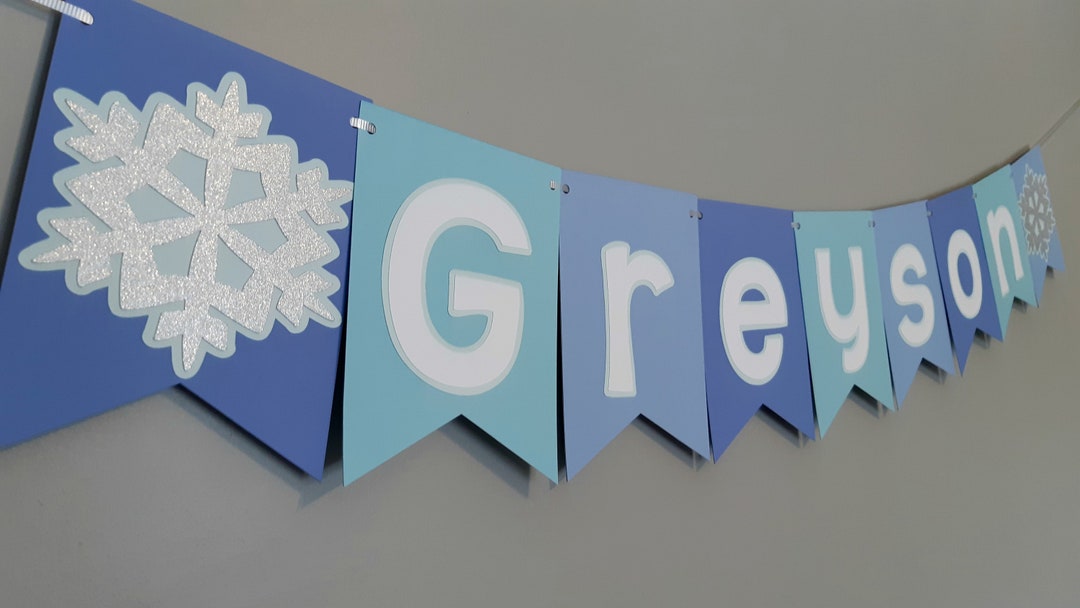 Snowflake Banner/ Snowflake Birthday Banner/ Snowflake Party Banner ...
