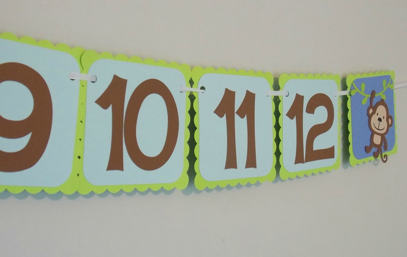 Monkey Age Banner/ Monkey 1st Birthday/ Monkey Photo Banner/ | Etsy