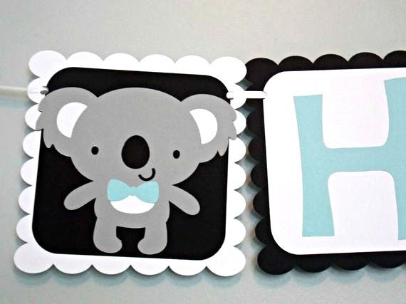 Koala Birthday Banner/ Baby Koala Bear Banner/boy Koala - Etsy