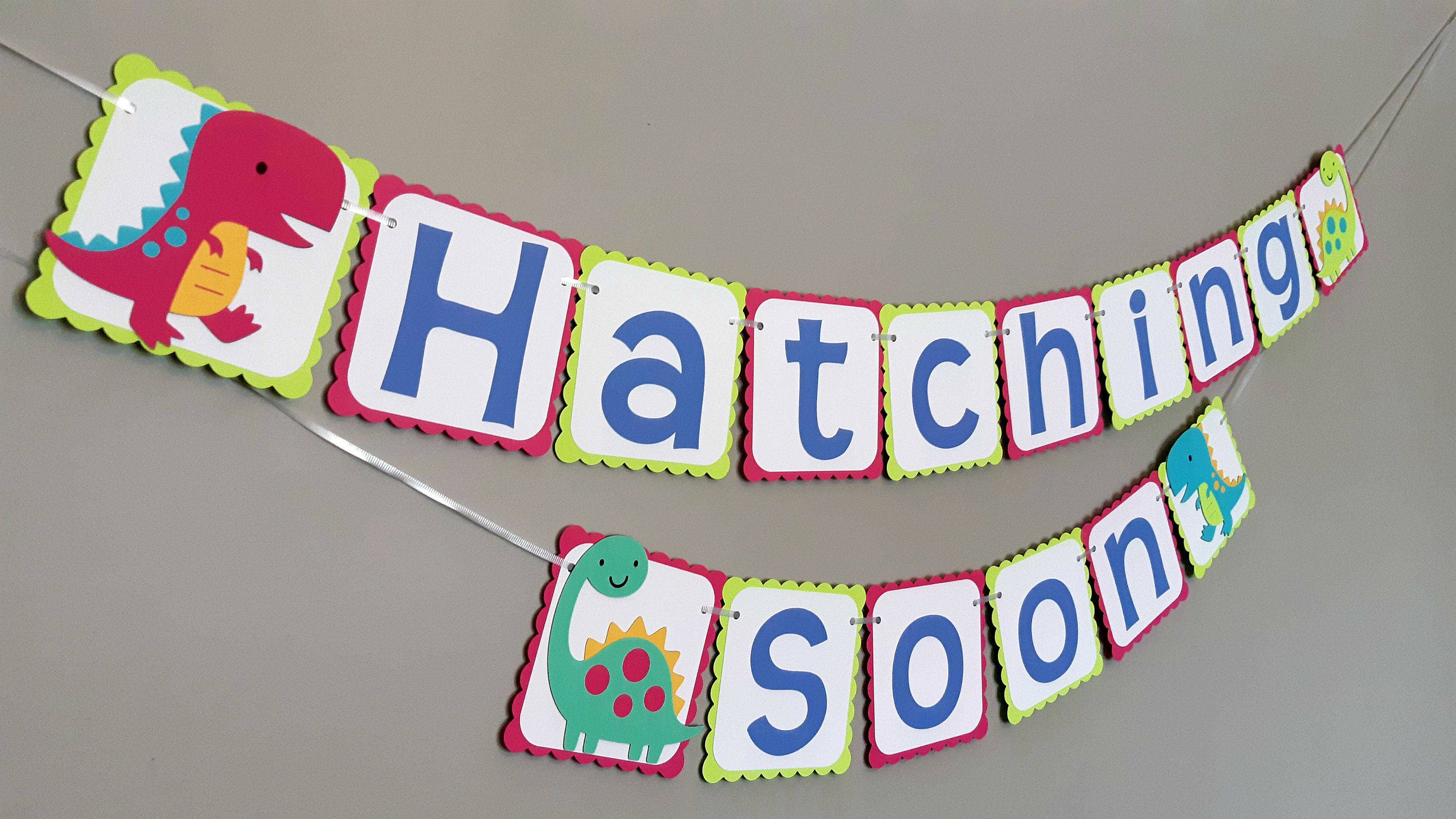 Hatching Soon Banner/ Dinosaur Banner/ Gender Neutral Banner/ - Etsy Canada