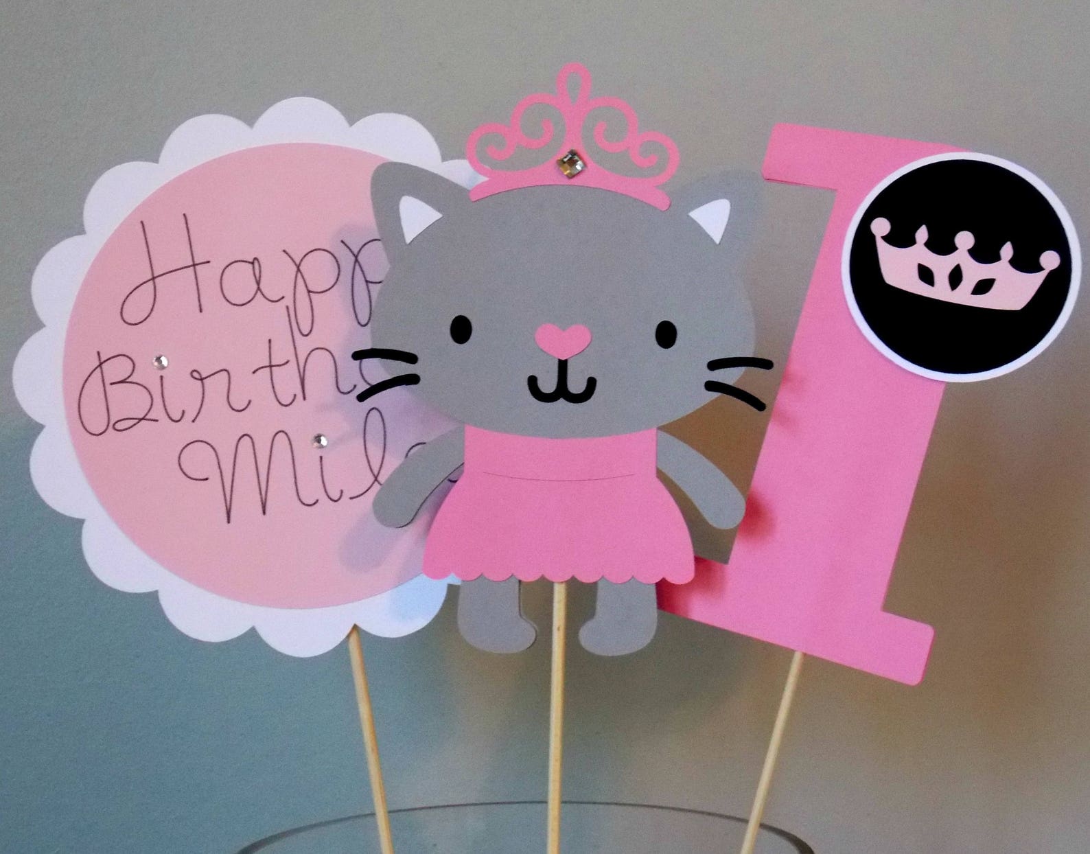 Princess Kitty Centerpieces/ Princess Birthday/ Cat Birthday Theme ...