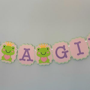 Frog Banner/ Frog Baby Shower Banner/ Frog Prince/ Frog Princess/ Girl ...
