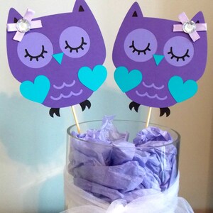 Purple Owl Banner/ Owl Centerpieces/ Birthday Banner/ Owl Baby - Etsy