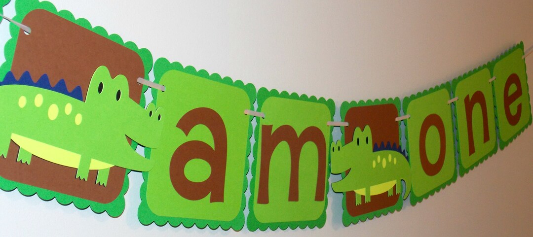 Alligator Banner/ Crocodile Banner/ Crocodile Party/ Jungle Birthday ...