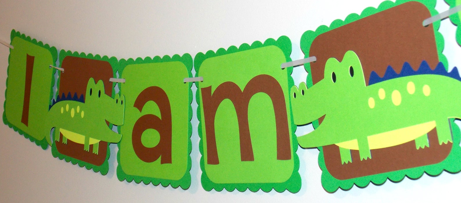 Alligator Banner/ Crocodile Banner/ Crocodile Party/ Jungle - Etsy