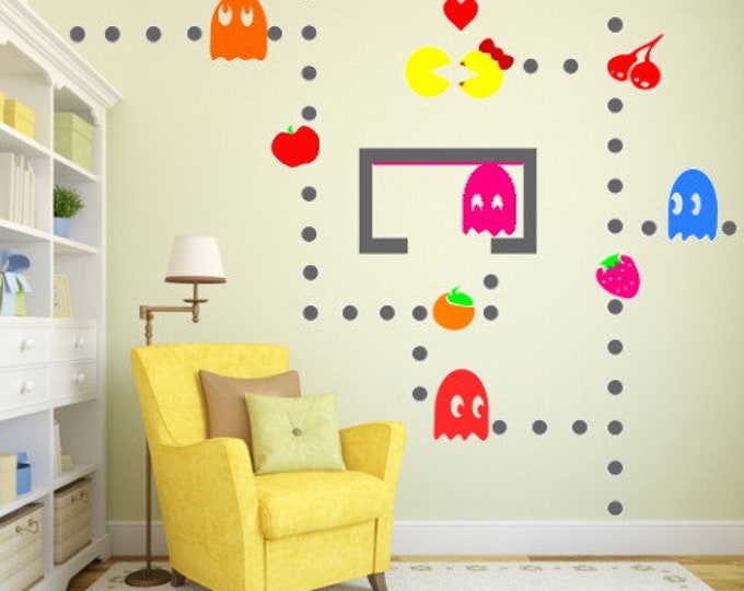 Arcade1up Cabinet Riser Graphics Pac-man Pacman Graphic Sticker Decal ...