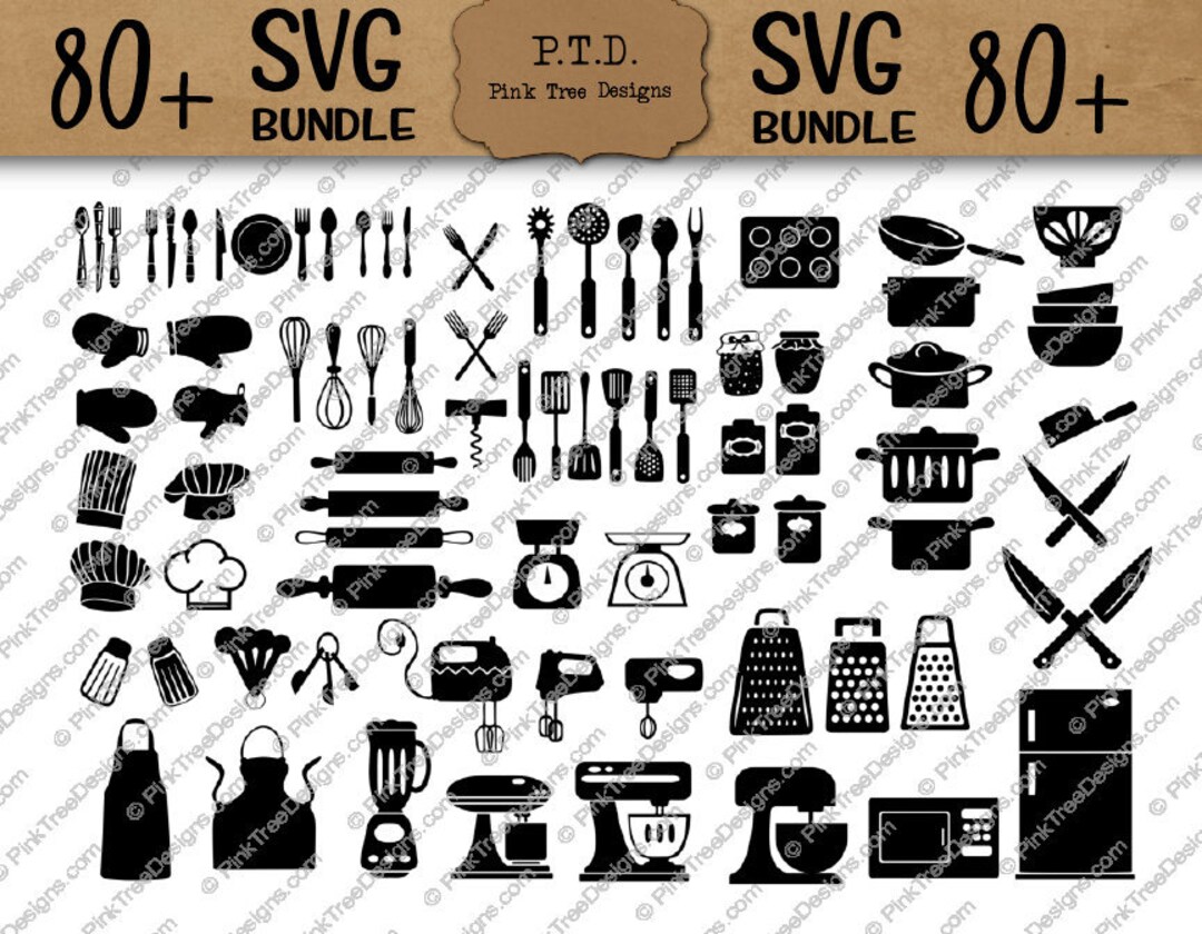 Kitchen Tools and Appliances 80+ SVG Cut Files, Huge Baking Bundle for ...