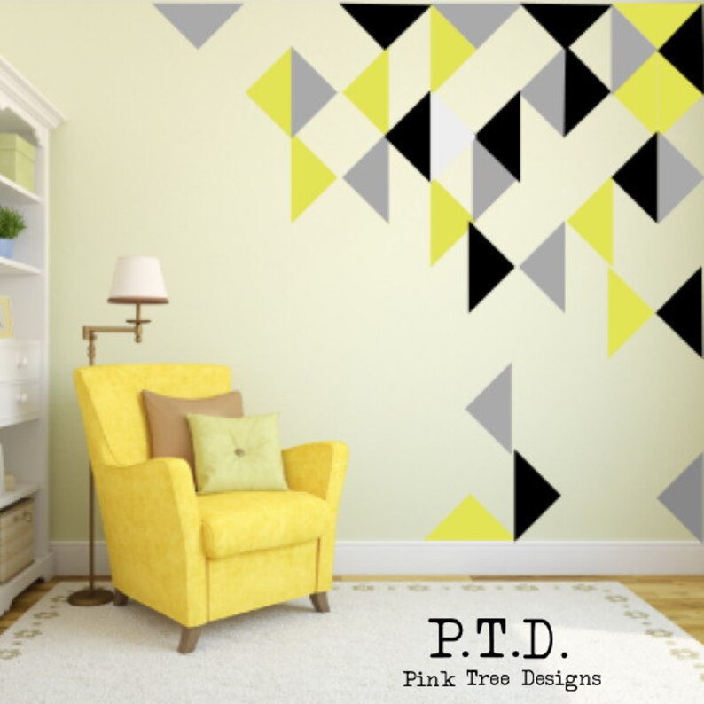 Large Triangle Wall Decals Easy No-paint Peel and Stick DIY - Etsy