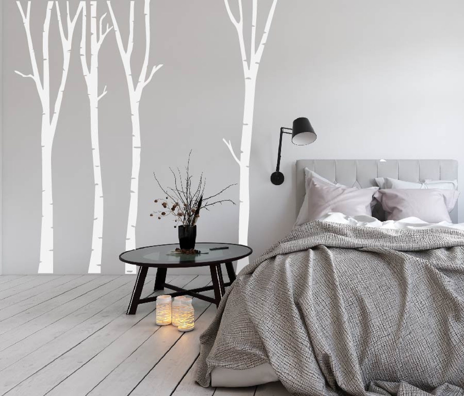 Birch Trees Wall Decals for Woods Forest Mural 7 Foot Tall | Etsy