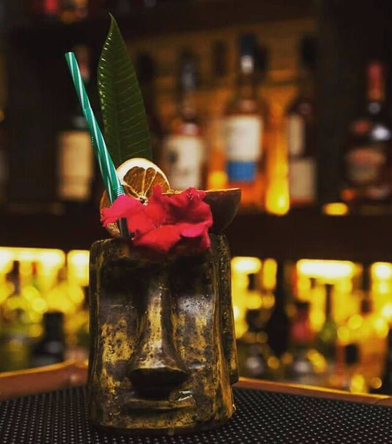 Handmade Tiki Mug Moai 350ml for Bars and Personal Use by - Etsy