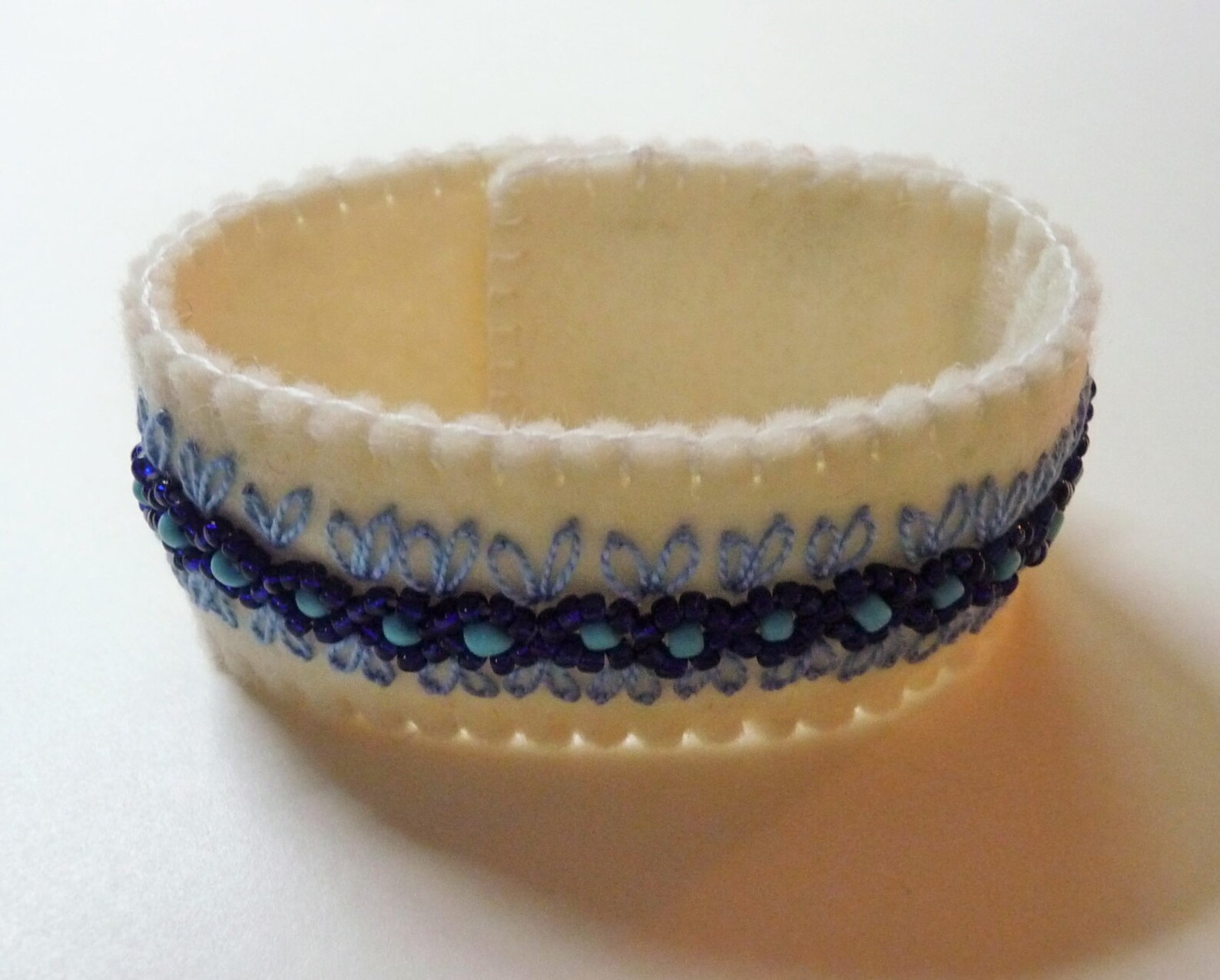 Felt Cuff Bracelet Felt Jewelry White Cuff Beaded | Etsy