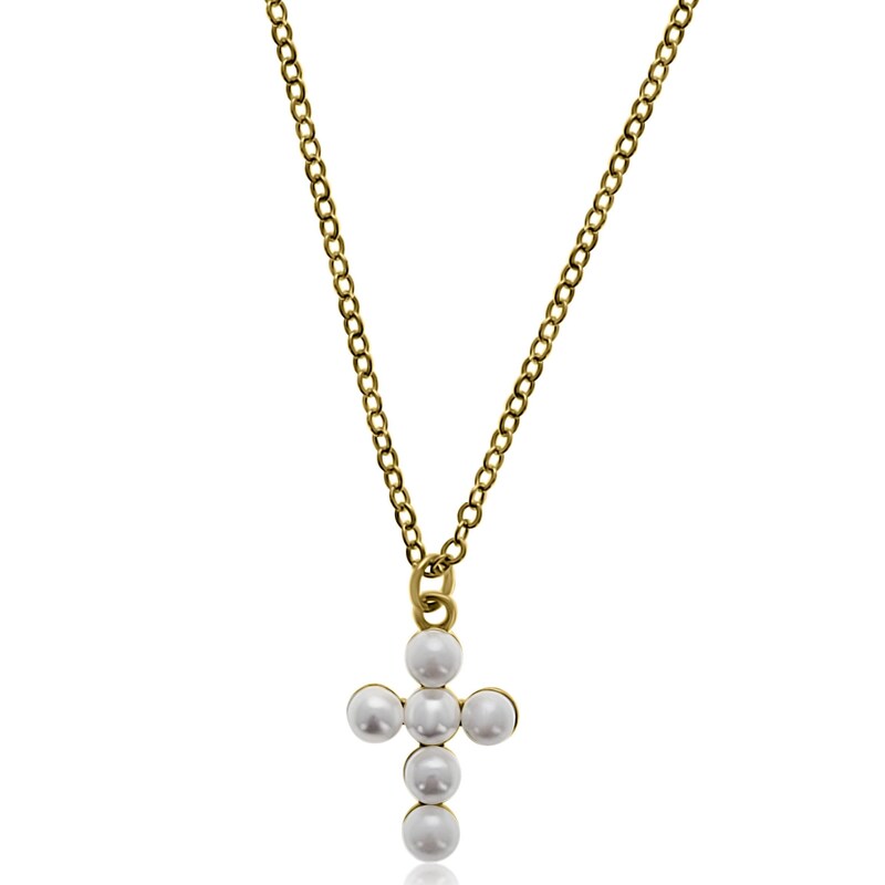 Pearl Cross Necklace - Etsy