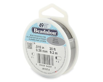 Beadalon 49 Strand Beading Wire .018 30ft & 100ft Spools - Etsy