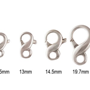 2pcs, Sterling Silver Clasp, Infinity Clasp, Figure 8 Lobster Catch ...