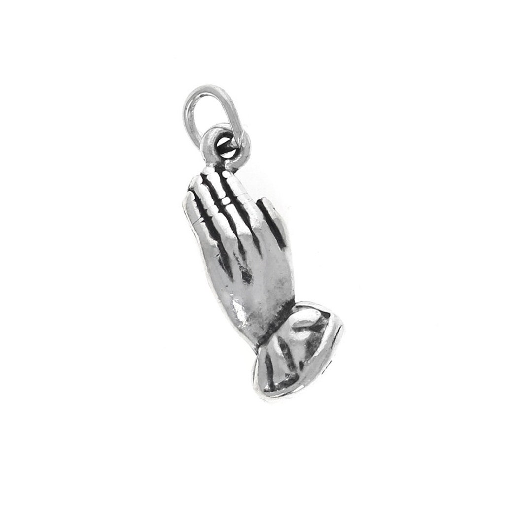 Sterling Silver Charm, Praying Hands Charm, Genuine, 925 Solid Sterling ...