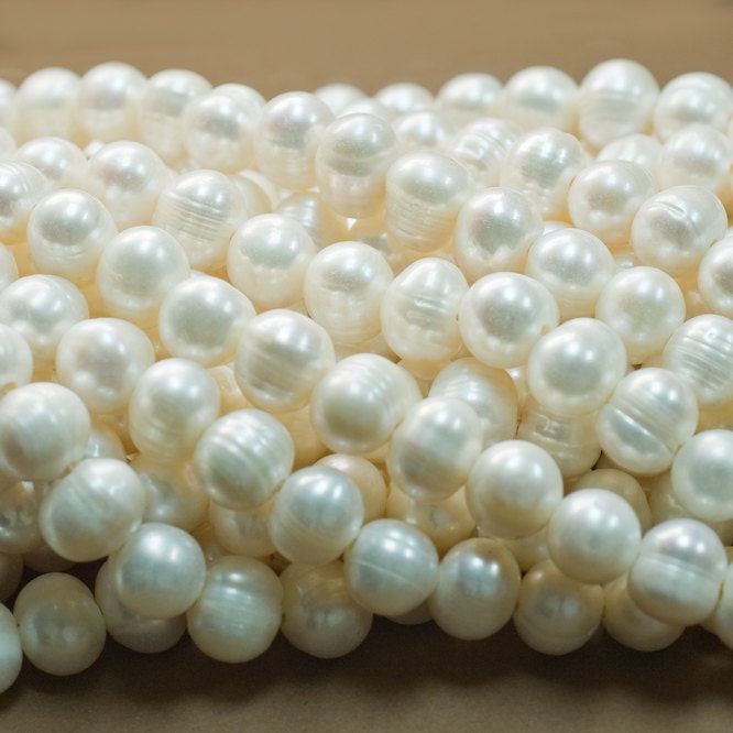 Large Hole Pearls. 13-14mm Freshwater Pearls. 2mm Hole. 1 Strand ...