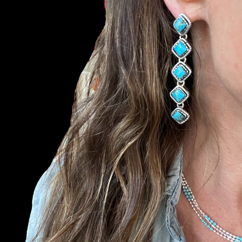 Genuine Turquoise Earrings - Etsy