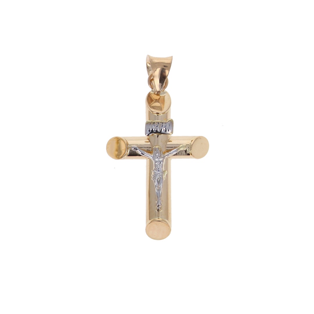 14kt Gold Two Toned Cross Pendant, Genuine 14kt Gold, Formal Religious ...