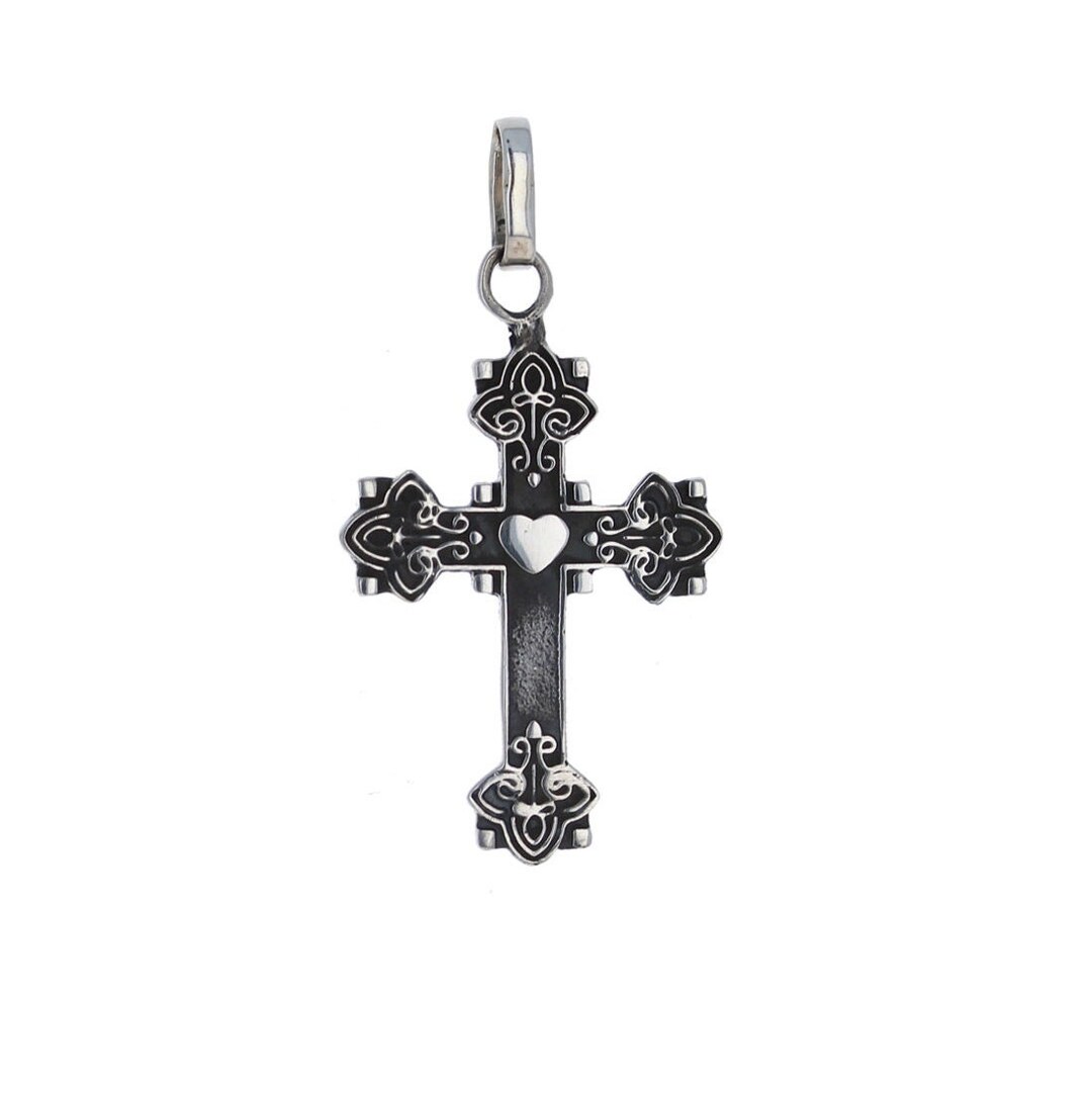 Victorian Cross Pendant, Sterling Silver, Silver Cross, Antiqued ...