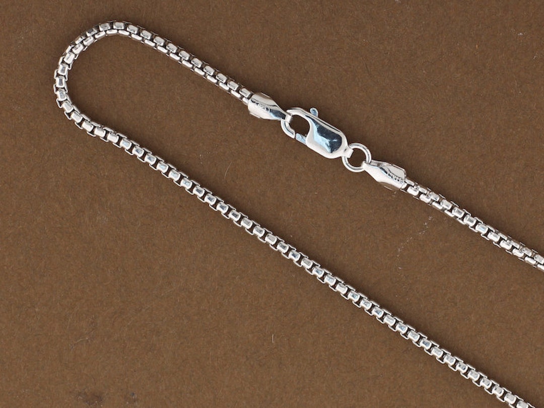 Round Box Chain, 2mm Round Box Chain, Sterling Silver Chain, .925 ...