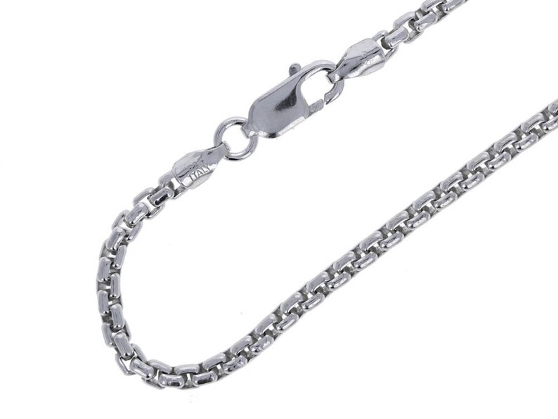 Round Box Chain 2.5 Mm Round Box Chain Sterling Silver - Etsy
