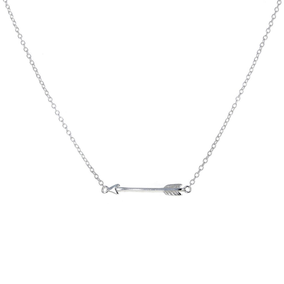 Sterling Silver, Simple Arrow Necklace, Dainty, 925 Cable Chain, Small ...