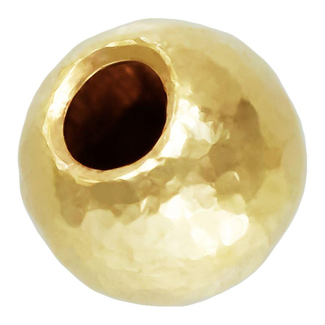 5mm 14k Gold-filled Hammered Bead, 10 Pieces, 1.3mm Hole, Round Bead ...
