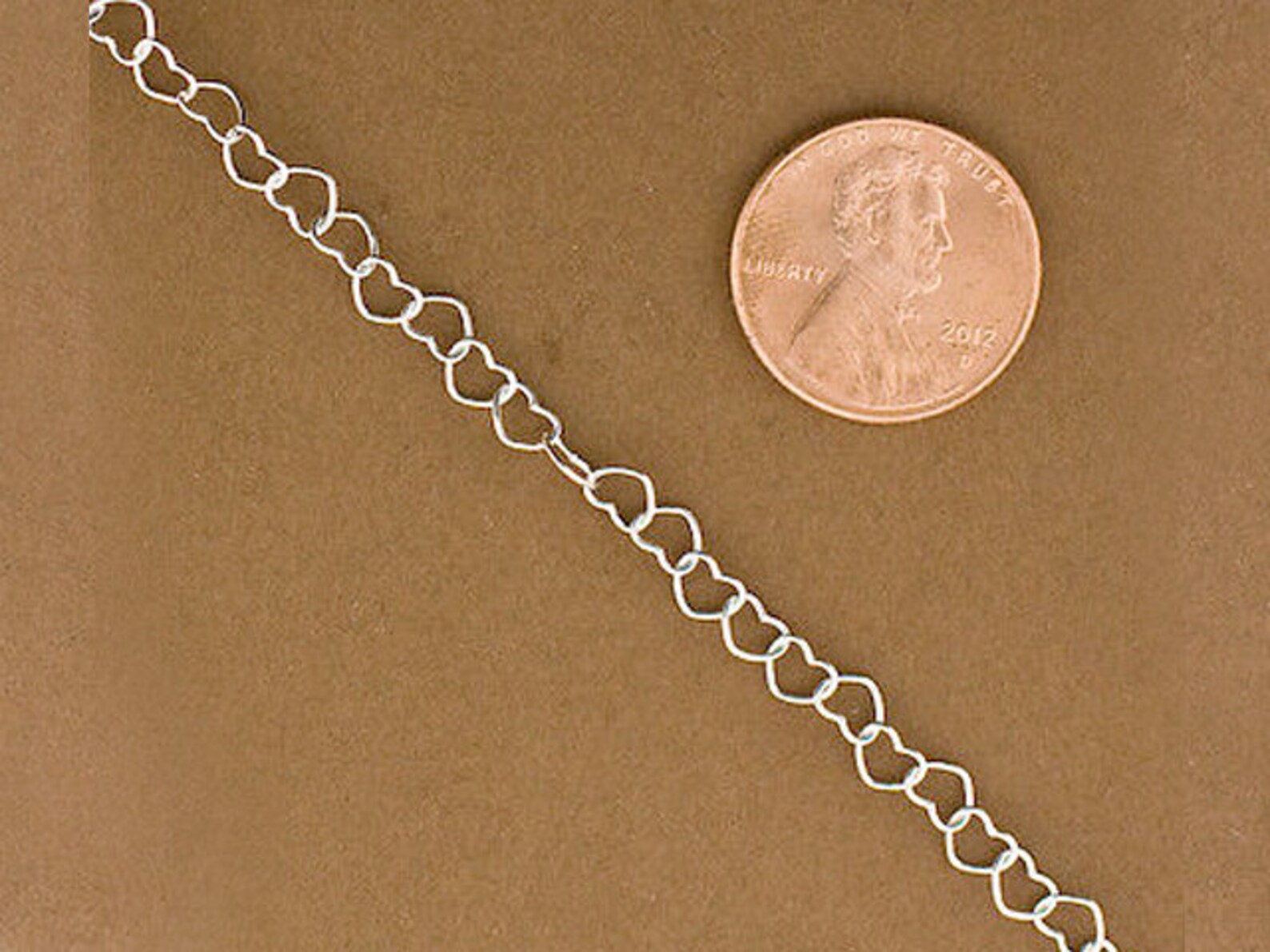 Sterling Silver Heart Link Cable Chain, Wholesale Chain Sold by the ...
