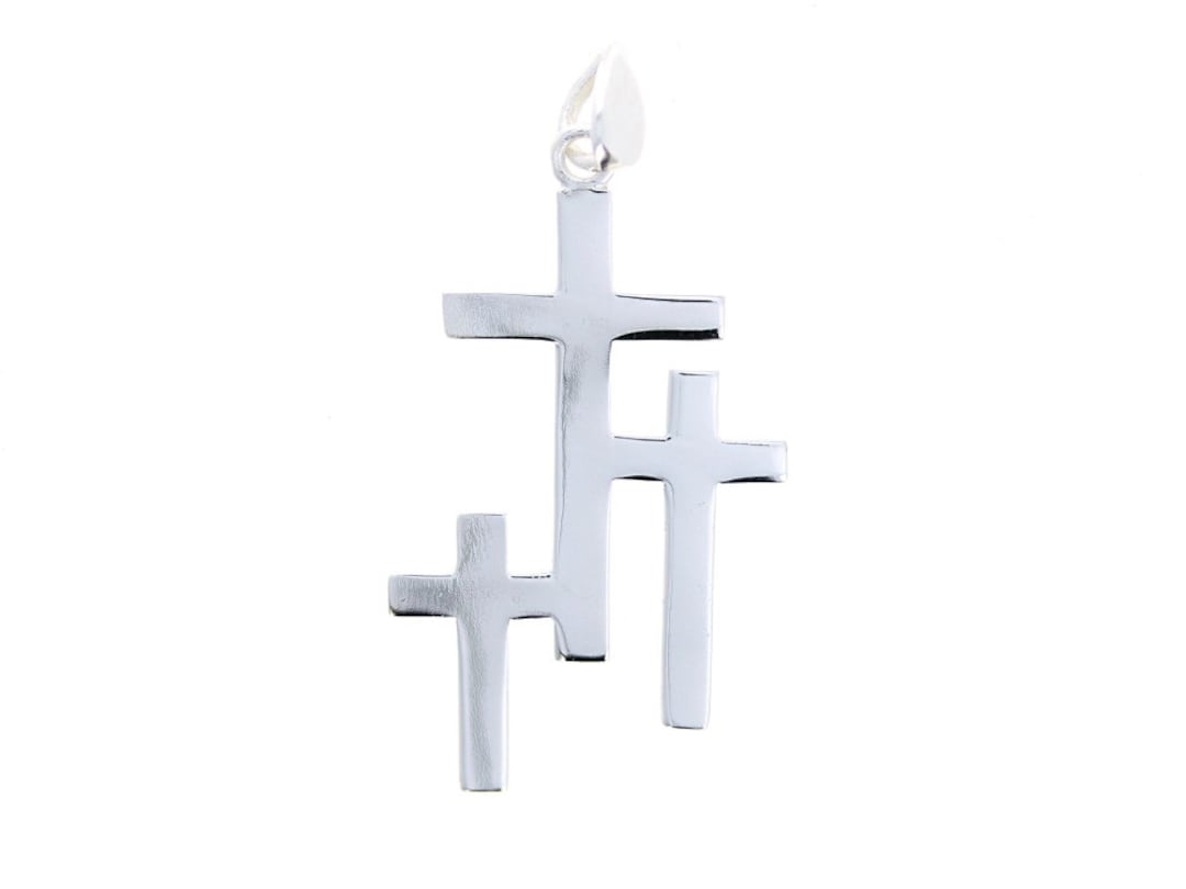 Sterling Silver, Follow the Cross Pendant, Three Cross Religious ...