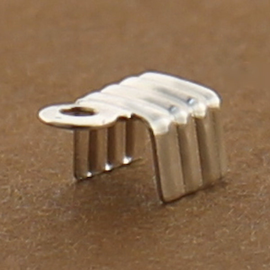 144pc, Fold Over Crimp, Gold and Silver, Leather and Suede Clamp, C ...