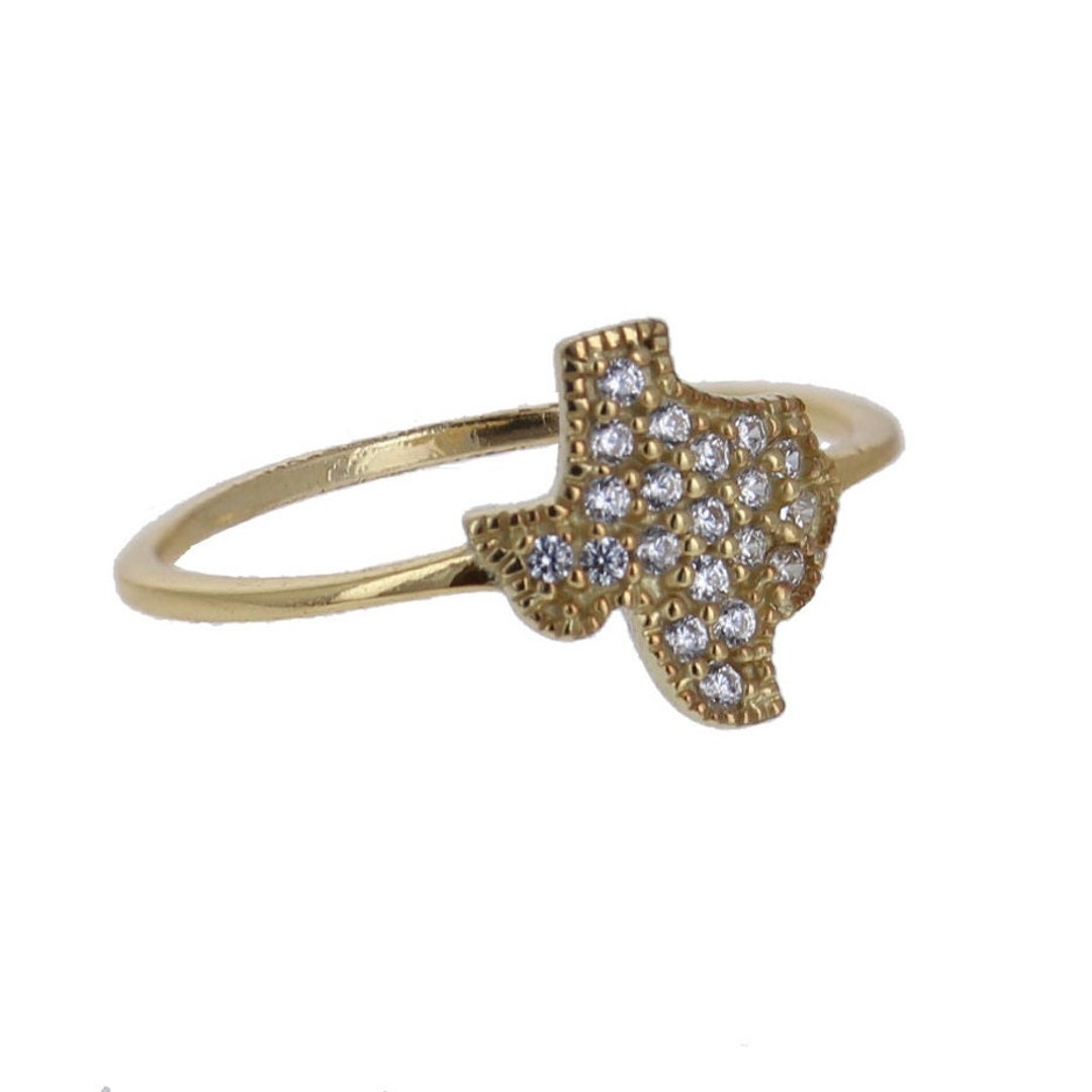 Gold Sparkle Texas Ring, Sterling Silver, Silver or Gold Texas Ring ...